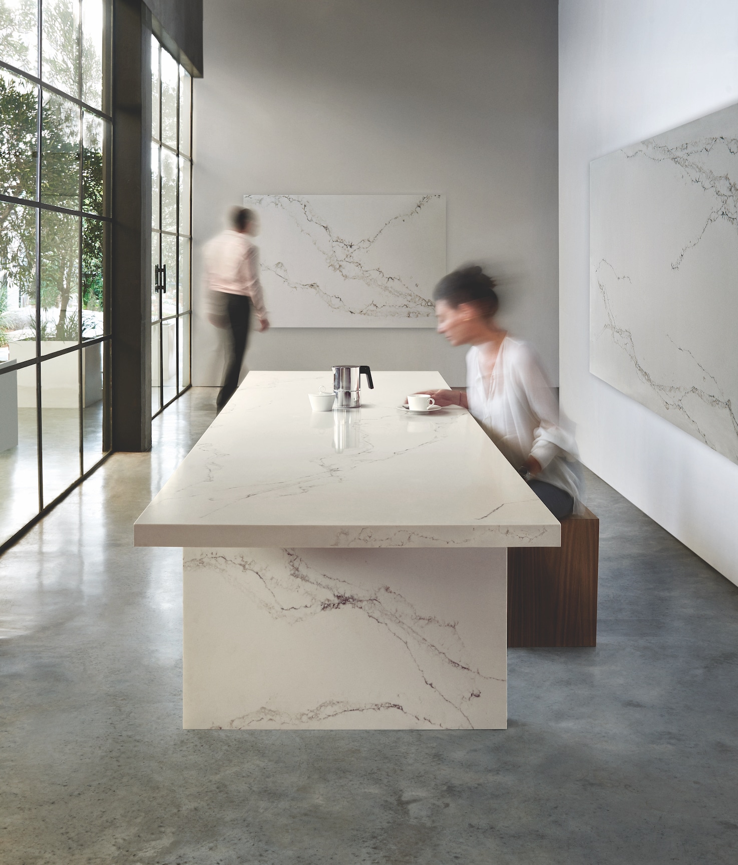 Statuario Nuvo Honed Caesarstone Quartz Kitchen & Bath